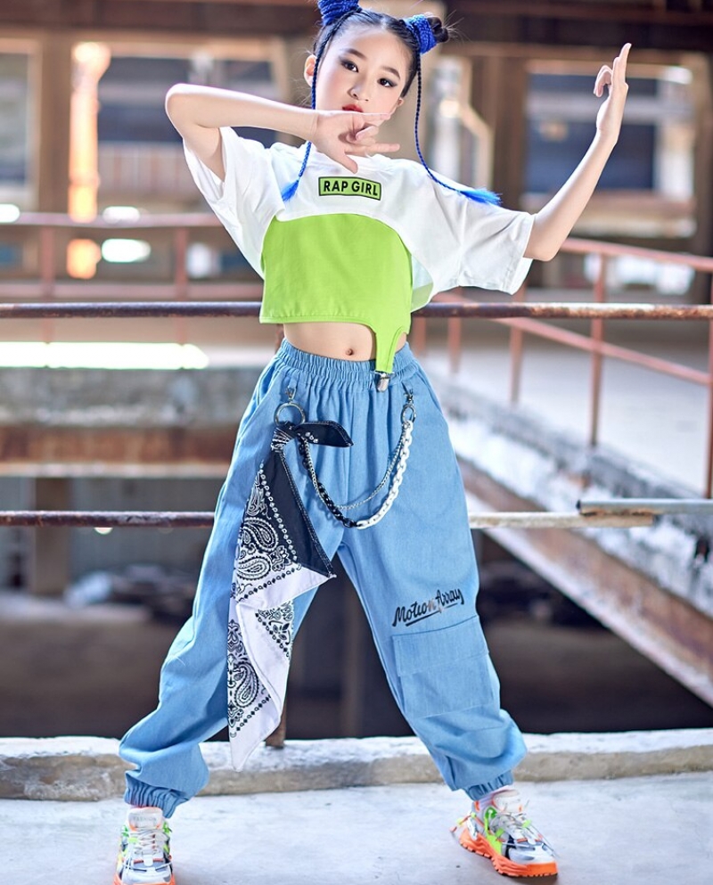 Blue Hip Hop Dance Costumes