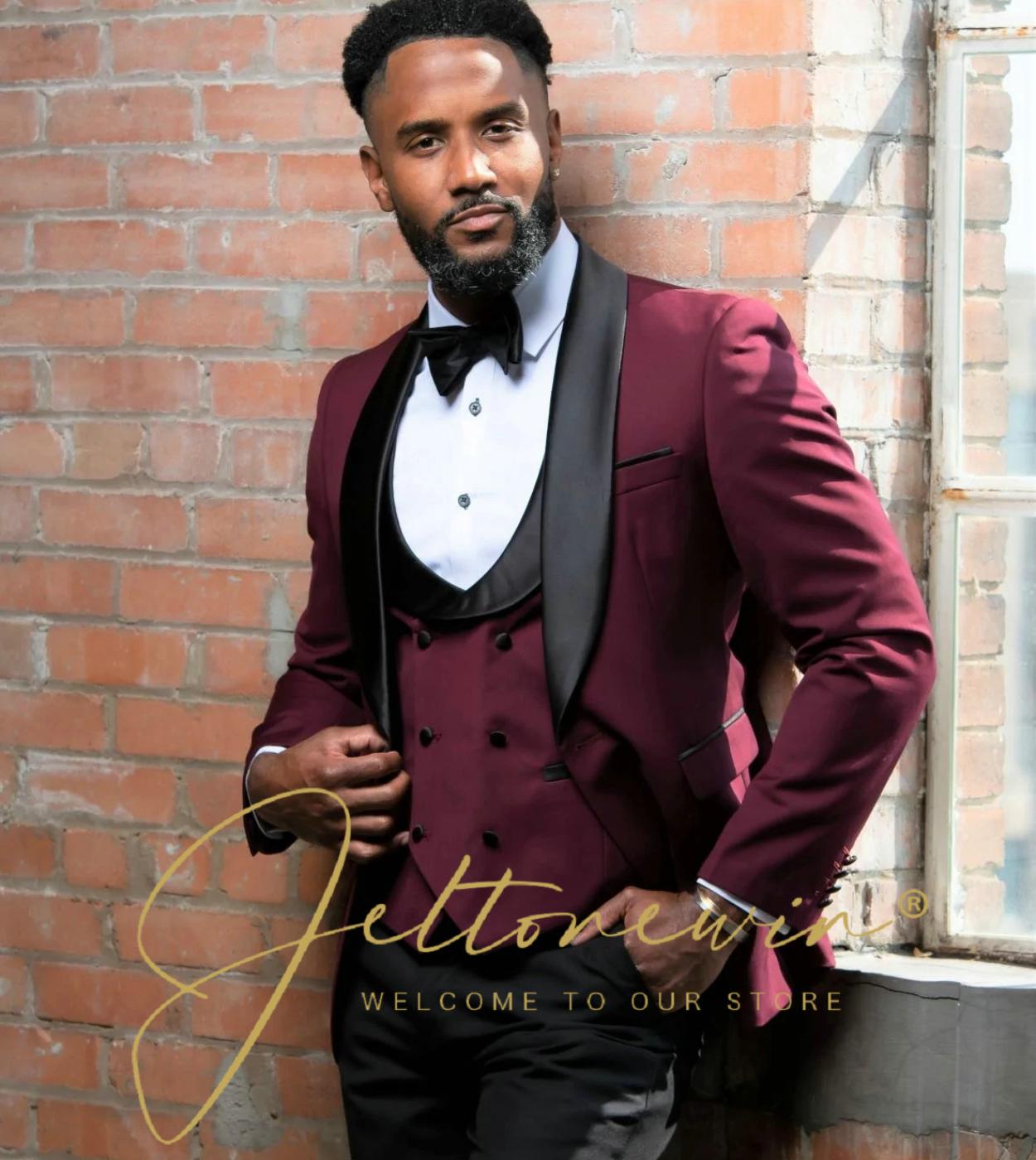 244 Clothing Mens Suit 3 Piece Lapel Fashion Groom Wedding Terno Masculino Slim Man Suits For Groom Wedding Suits For Men C Description